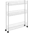 Metaltex Fino 3-Tier Extra-Slim Trolley with Wheels - Multipurpose ...