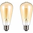 TEKLED® G95 Filament Vintage LED Bulbs | E27 Edison Screw | Energy Saving 6.5W Light Bulb 53W ...
