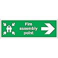 Fire assembly point directional right arrow Safety sign - 1.2mm Rigid ...
