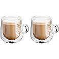 Judge JDG35 Double Walled Glass Coffee Cups with Handle, Set of 2 ...
