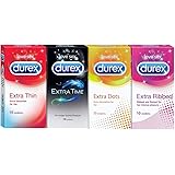 Buy Durex Multi-pack Condoms for Men (Extra Ribbed, Extra Time) - 10 count (Pack of 2)|Performa ...