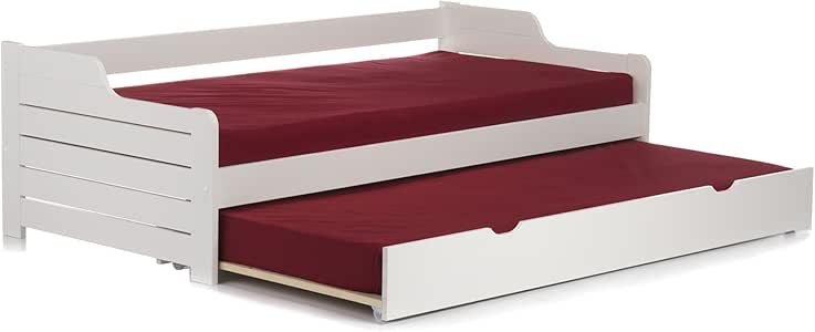 Alinéa Cosa Lits gigognes (1 lit Banquette et 1 tiroir lit) Blanc 20 ...