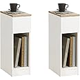 SoBuy Set of 2 Slim Bedside Table Bedside Cabinet Narrow Side Table ...