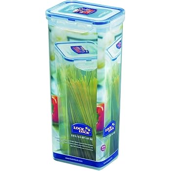 Lock & Lock Square Storage Container - Clear/Blue, 2.6 L: Amazon.co.uk ...