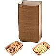 50Pcs Small Brown Paper Cardboard Food Trays,Recycled Takeaway Boxes ...