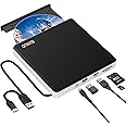 BUNUD Lecteur CD DVD Externe, USB 3.0 Type-C Graveur CD Externe avec 2 ...