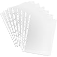 G4GADGET Pack of 50 A4 Clear Plastic Punch Punched Pockets Folders ...