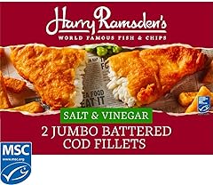 Harry Ramsden’s Salt and Vinegar Jumbo Cod Fillets, 400g (Frozen)