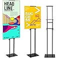 QWORK® Double-Sided Sign Holder Stand, Adjustable Poster Display Stand ...
