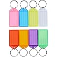 Uniclife 20 Pack Tough Plastic Key Tags with Split Ring Label Window ...