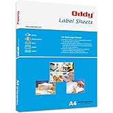 Oddy A4 Self Adhesive Paper Label Stickers for Laser & Inkjet Printers ...