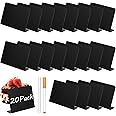 XINRUI 22 Pcs Mini Chalkboard Signs, 100 * 76mm Small Black Chalkboard ...