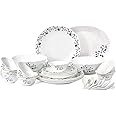 Cello Opalware Imperial Vinea Opalware Dinner Set, 33 Units, White : Amazon.in: Home & Kitchen