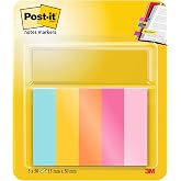 Post-it Notes Markers, Assorted Colours, 5 Pads, 15 mm x 50 mm, 100 ...