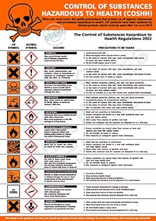 COSHH POSTER A4 (297mm x 210mm) LAMINATED 400g The clearest Cosh ...