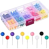 500 Pcs Map Push Pins - 1/8 Inch 10 Colors Round Head Tacks with Steel ...