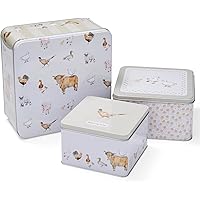 Cook Smart England Set of 3 Cake Storage Tins | British Designed ...