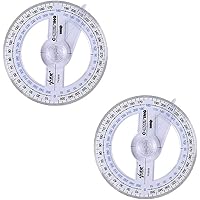 2PCS 360 Degree Angle Measure Circle Protractor 360 Degree Protractor ...