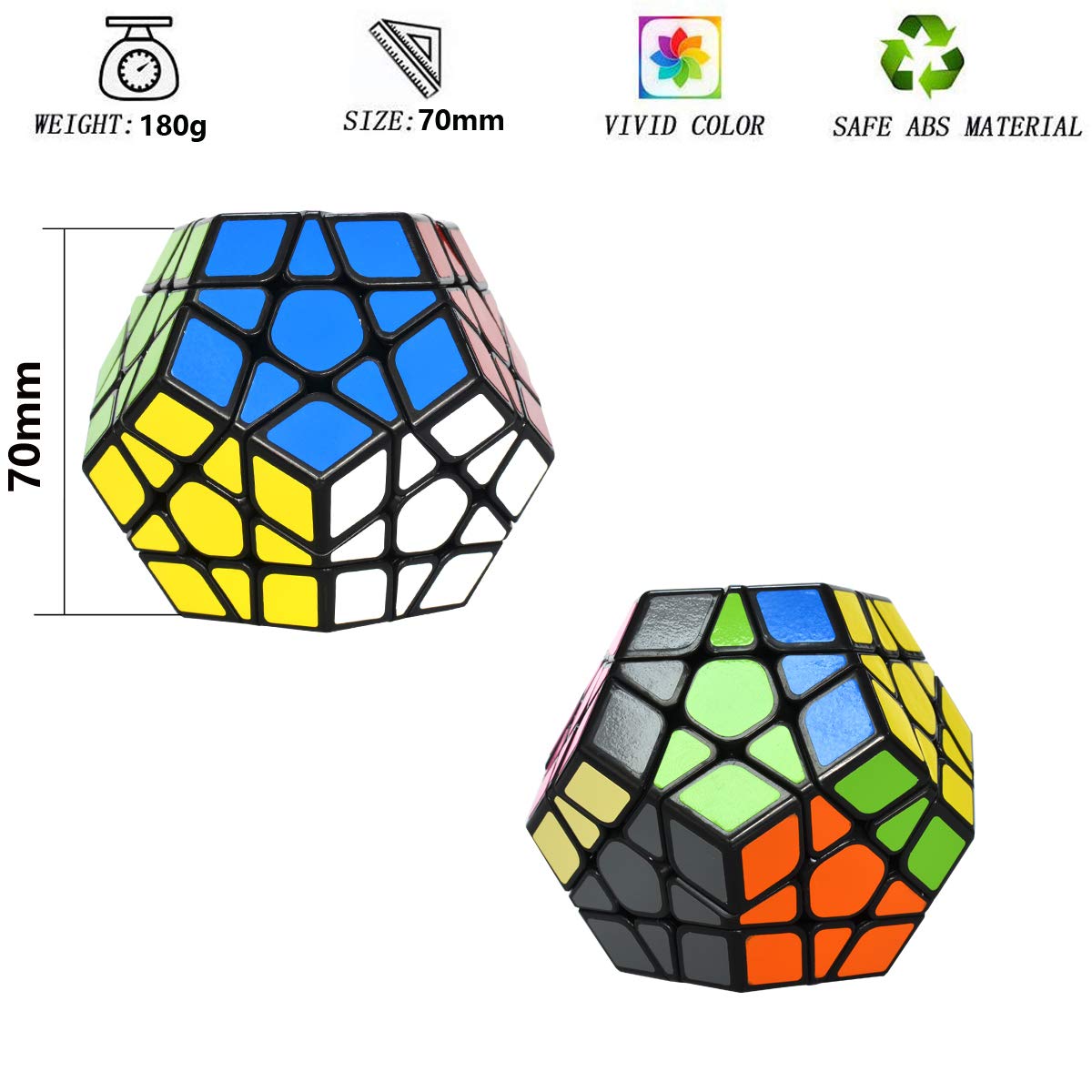 Maomaoyu Megaminx 3x5 Dodecaedro Speed Cube Cubo Magico（Negro） - Tienda ...