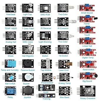 Hailege 37 Sensors Assortment Kit 37 Sensors Kit Sensor Starter Kit Arduino Raspberry pi Sensor ...