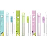Kynup Metal Reusable Drinking Straw, 4 Pack Portable Collapsible Straws ...