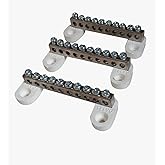 SELVO 8 Ways Brass Neutral Link 8 Screw Terminal Grounding Bar Block For cable looping and ...