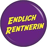 Kiwikatze Achtung! Freilaufender Rentner! 37mm Button lustig Rentner ...