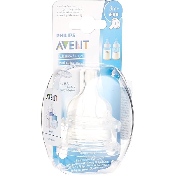 Philips AVENT Anti-Colic Nipple, Clear, Medium Flow #3 (2 Pack) Shopee ...