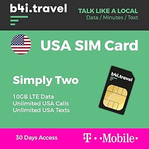 Prepaid SIM card USA - 10GB 4G/LTE DATA - Unlimited calls & texts ...
