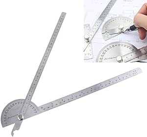 OriGlam Stainless Steel 0-180°Angle Protractor, Angle Finder Both Arms ...