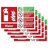 Pack of 5, 165mm x 110mm Foam Fire extinguisher label, self adhesive ...