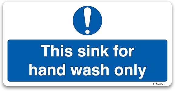 This Sink For Wash Hand Only Sign 20x10cm Self-adhesive Vinyl Safety ...