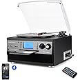 DIGITNOW! Bluetooth Vinyl Record Player Turntable, CD, Cassette, AM/FM ...
