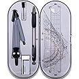 8 pièces Kit Geometrie Compass Gris Transparent Ensemble de Géométrie ...