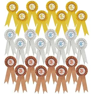24-Pack Award Ribbons - Participation Decorations, Rosette Ribbons, 1st ...