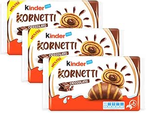 Ferrero, Kinder Kornetti - Cornetti Croissant Ripieni al Cioccolato 3 x ...