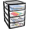 simpa A4 Desktop 4 Drawer Tower Storage Unit - 39cm (H) x 28cm (W) x 35 ...