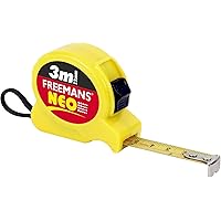 FREEMANS PRO-TEK 3m:16mm Steel Inchi Pocket Measuring Tape with Non ...