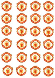 Man United edible cupcake toppers/cake toppers: Amazon.co.uk: Kitchen ...