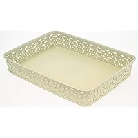 CURVER Large Faux Rattan Storage Tray Organiser (5.5 Litre) : Amazon.co ...