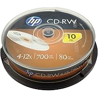 HP DVD+RW 4.7GB Premium Rewritable Blank Digital Versatile Disc Cake Box 4X Speed (Pack of 10 ...