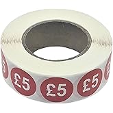 1000x 25 mm red Price self Adhesive Stickers Sticky Labels for Retail ...