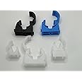 Plastic Interlocking MDPE Hinged Pipe Clips Blue, Black or White - Pack ...