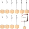 Memo Clip Holder 10 Pieces, Picture Holder with Clips, Stand Wooden ...