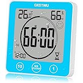 GXSTWU Digital Bathroom Clock Shower Timer with Alarm, Waterproof ...