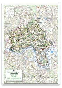 London Borough of Tower Hamlets Map - Size 84.1 x 118.9 cm: Amazon.co ...