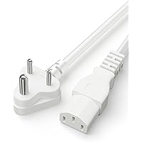 FEDUS 1.8 Meter 90 Degree L Shape 3 Pin Computer Power Cord for Desktops PC and Printers/Monitor ...