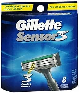 Gillette Sensor 3 Razor Blades - Pack of 8: Amazon.co.uk: Kitchen & Home