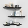NATURE'S SOURCE Corner Floating Shelves with Invisible Brackets, Corner ...