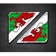 2 x 55mm Waving Wales Flag Corner Number Plate Stickers - HIGH GLOSS ...